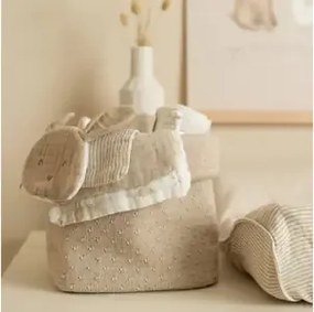 Little Dutch Košík pletený malý Pure Soft Beige