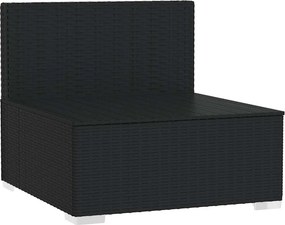 Zahradní středová pohovka s poduškami černá polyratan 317537