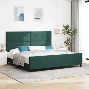 Postel s boxspringem s čelo Tmavě zelená 200 x 200 cm samet 3344966