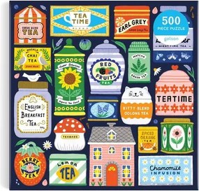 GALISON Čtvercové puzzle Sbírka čajů / 500 dílků / 51 × 51 cm