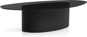 Černý konferenční stolek se skleněnou deskou 81x140 cm Olir – Kave Home