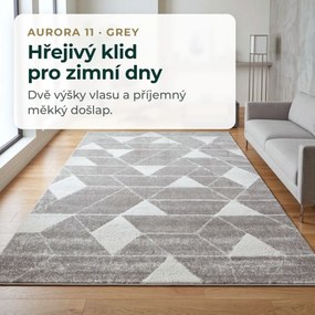 Angel Carpet, Kusový koberec Aurora 11 Grey, 120x170, šedá, kancelář