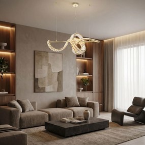 Toolight Toolight, LED závěsné stropní svítidlo 80cm, SWE082-CP, zlatá, OSW-30211