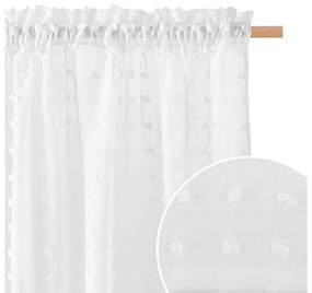 Room99 Záclona na pásce Casablanca Bílá Tečky Barva: Bílá, Velikost: 140 x 280 cm