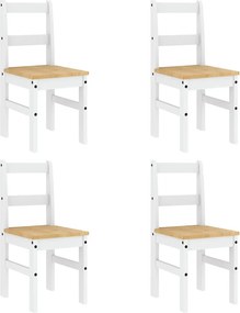 Jídelní set ze 5 kusů PANAMA Bílé masivní dřevo borovice 3345172