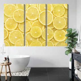 Vícedílný obraz Plátky Citronu Nedostatek Nedostatek Přírodní plátno 120x80