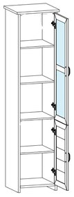 ORIENT | vitrína W1DS | 48,4 cm | bílá | POSLEDNÍ KUS
