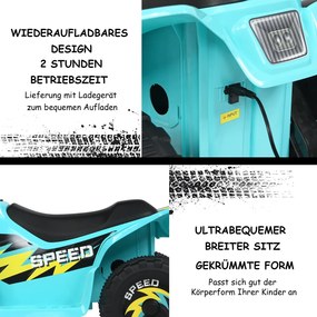 Costway 6 V dětská motorka dětská čtyřkolka elektrická dětská čtyřkolka, modrý