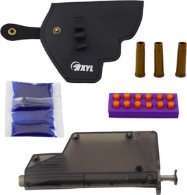 LEAN Toys Revolver ZP-5 s pěnovými náboji a vodními hydrogelovými kuličkami, terč, pouzdro