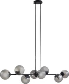 Závěsné svítidlo Lindby Isamer kouřově šedá 130 cm 8x E14 10W LED bez žárovek stmívatelné 10034203