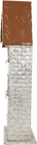 Šedý antik kovový svícen domek na 5 čajových svíček Gian - 30*13*54 cm