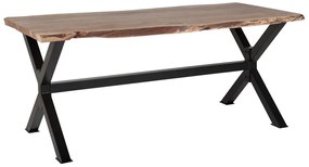 Jídelní stůl hnědý/černý 200 x 95 cm VALBO  Beliani