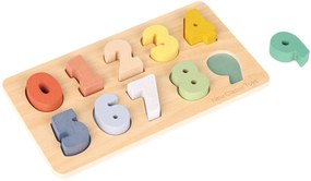 New classic toy vkládací dřevěné puzzle - čísla od 0 do 9