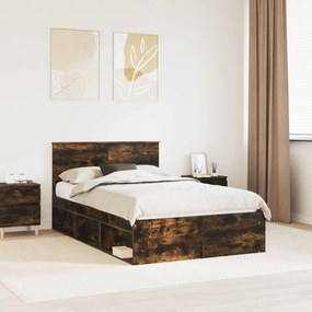 Rám postele Kouřový dub 120 x 200 cm Masivní borové dřevo 3410622
