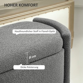 HOMCOM Lavice, Postelová lavice se úložným prostorem, Polstrovaná lavice s víkem, Vzhled teddy sametu, Úložný kontejner, Lavice do obývacího pokoje a…
