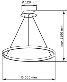 LED Lustr na lanku LEA LED/20W/230V 4000K pr. 50 cm zlatá