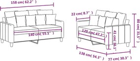 2dílná sedací souprava s poduškami světle šedá textil 3201648