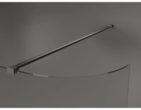 Mexen Kioto, sprchová zástěna Walk-In 140 x 200 cm, 8mm čiré sklo, grafitový profil, 800-140-101-66-06