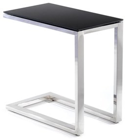 DekorStyle Odkládací stolek Stivar 50 cm stříbrno-černý