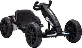 AIYAPLAY Elektrické dětské go-kart 12V, gokart se 2 motory, sedadlo nastavitelná ve 4 polohách, plynulý start, EVA kola, LED světlomety