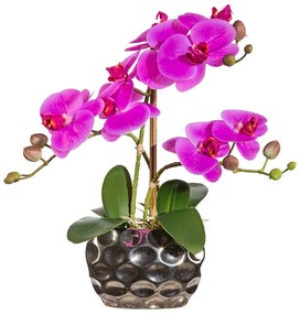 Gasper Orchidej x3, cca 30cm fialová, v oválné váze