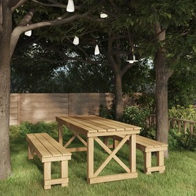 vidaXL 3dílný zahradní jídelní set impregnované borové dřevo [3096623]