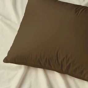 Perkálové bavlněné povlečení Jednobarevné - tmavě hnědé 2 Velikost: 140 x 200 + 70 x 90