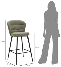 Barové židle Losanna Verde SET 2 ks  44X59X108 cm