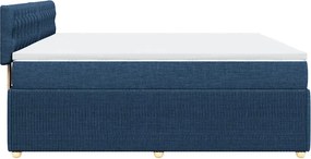 Box spring postel s matrací modrá 200x200 cm textil 3289876