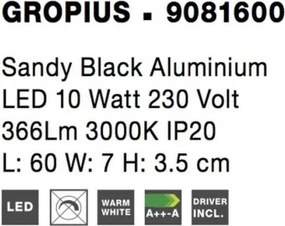 Nástěnné LED svítidlo NOVA LUCE GROPIUS 10W 3000K 9081600