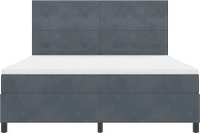 Postel s boxspringem s čelo Tmavě šedá 180 x 200 cm samet 3339849