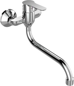 Mereo, Mereo Dřezová nástěnná baterie, Zuna, 100 mm, s ramínkem trubkovým ø 18 mm - 300 mm, chrom, MER-CB301A06Z