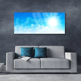 akrylový obraz Slunce Nebe Krajina 125x50 cm
