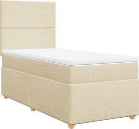 Box spring postel s matrací krémová 90x200 cm textil 3293461