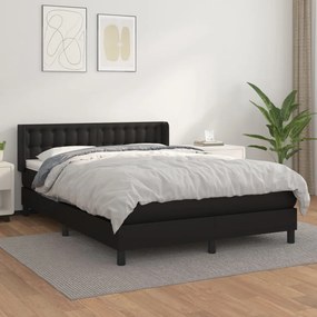 Box spring postel s matrací černá 140x200 cm umělá kůže 3130781
