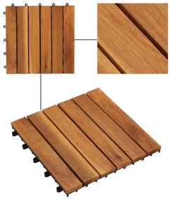 vidaXL 30 ks akáciové terasové dlaždice 30 x 30 cm vertikální vzor