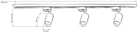 Bodové svítidlo do lištového systému PARIS 3xGU10/10W/230V + 1 m lištový systém