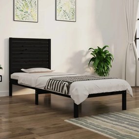 vidaXL Rám postele masivní dřevo 75 x 190 cm Small Single [3104571] Barva: Černá