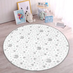 Dětský koberec ve světle šedo-bílé barvě ø 80 cm Comfort – Mila Home
