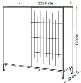 Komoda se zásuvkami RONJA taupe/černá