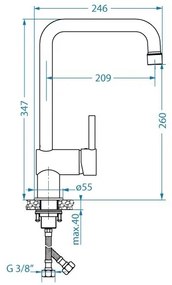 ALVEUS 1150925 - Dřezová baterie STELLA 34,7 cm černá
