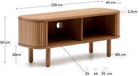 OnaDnes -20% Dřevěný TV stolek Kave Home Mailen 120 x 40 cm