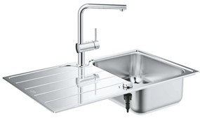 Grohe - Set dřezu K500 a baterie Minta, kartáčovaná nerez/chrom 31573SD1