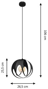 Lustr na lanku MOONLIGHT 1xE27/15W/230V černá