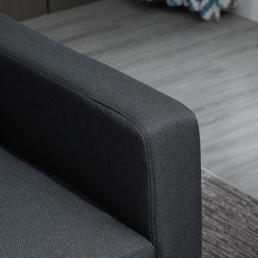 HOMCOM Rohová látková sedací souprava ve tvaru L s oboustranným lehátkem, sedací souprava lněná tmavě šedá 197x139x91cm do obývacího pokoje | Aosom.de