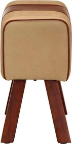 Lavice gymnastický kůň 58 cm hnědá pravá kůže a mangovník 320785