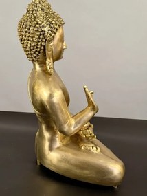 Kovová soška Buddha 49 cm (15 kg) – odlitek z Radžastánu, Indie