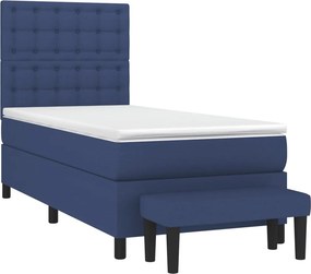 Box spring postel s matrací modrá 90x200 cm textil 3136891