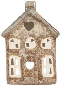 Zelený keramický domek na čajovou svíčku Lamont - 9*6*13 cm