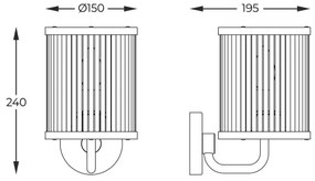Zuma Line W0528-01F-V6AC - Nástěnná lampa SERGIO 1xE14/60W/230V zlatá